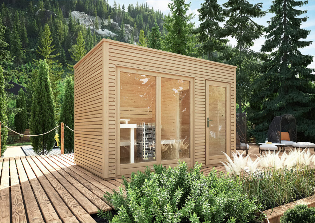 Timber Living's Outdoor Sauna JOY ONE | Log Cabins Ireland, Irish ...